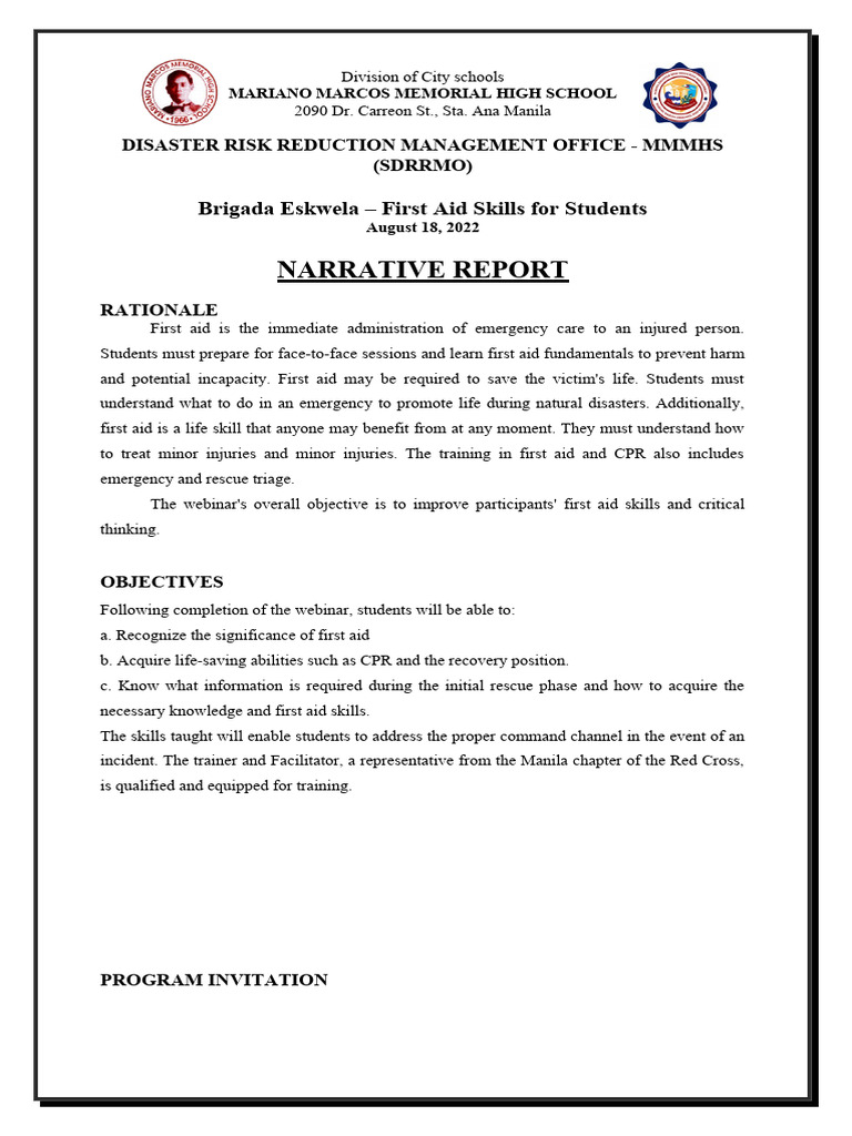 First Aid Skills For Students | PDF