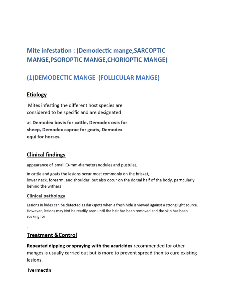 Mite Infestation - (Arslan) | PDF