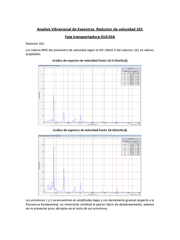 Análisis Vibracional: Reductor 101 | PDF