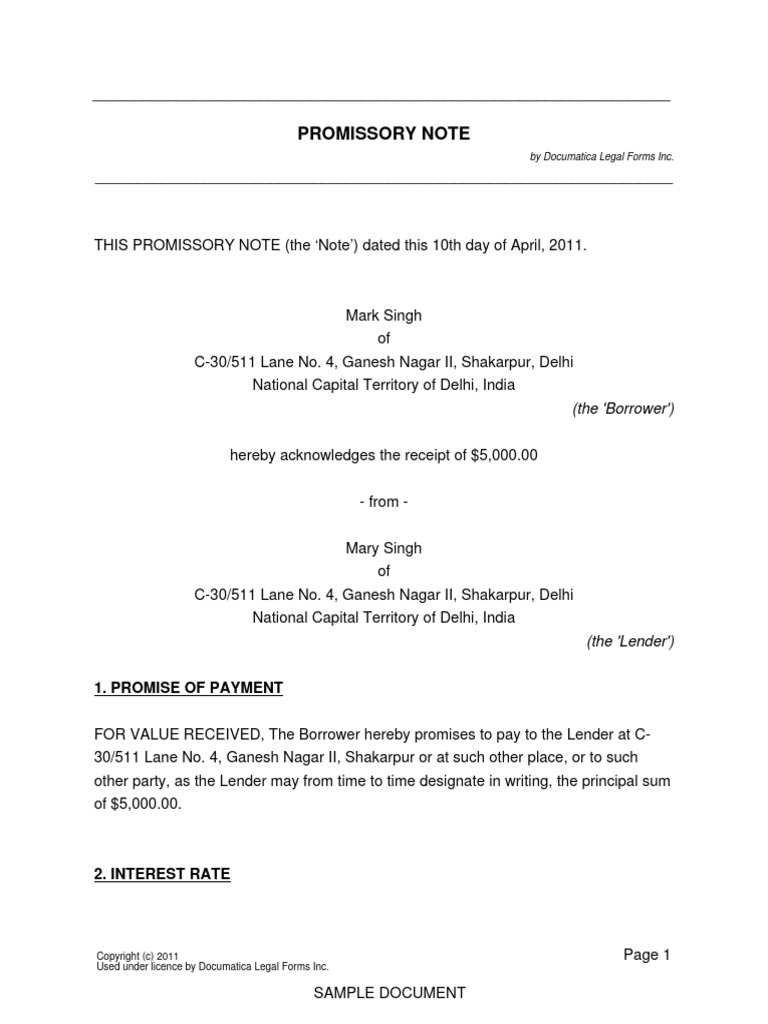 PROMNOTE IN Sample | PDF