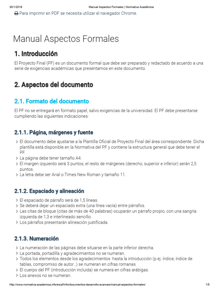 Manual Aspectos Formales - Normativa Académica | PDF | Oración ...