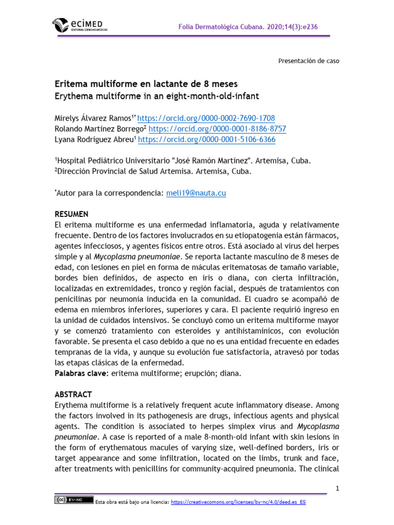 Eritema Multiforme | PDF | Relaciones personales, crianza y desarrollo ...