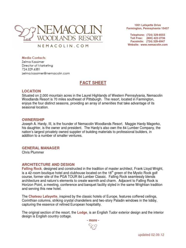 Nemacolin Facts | PDF