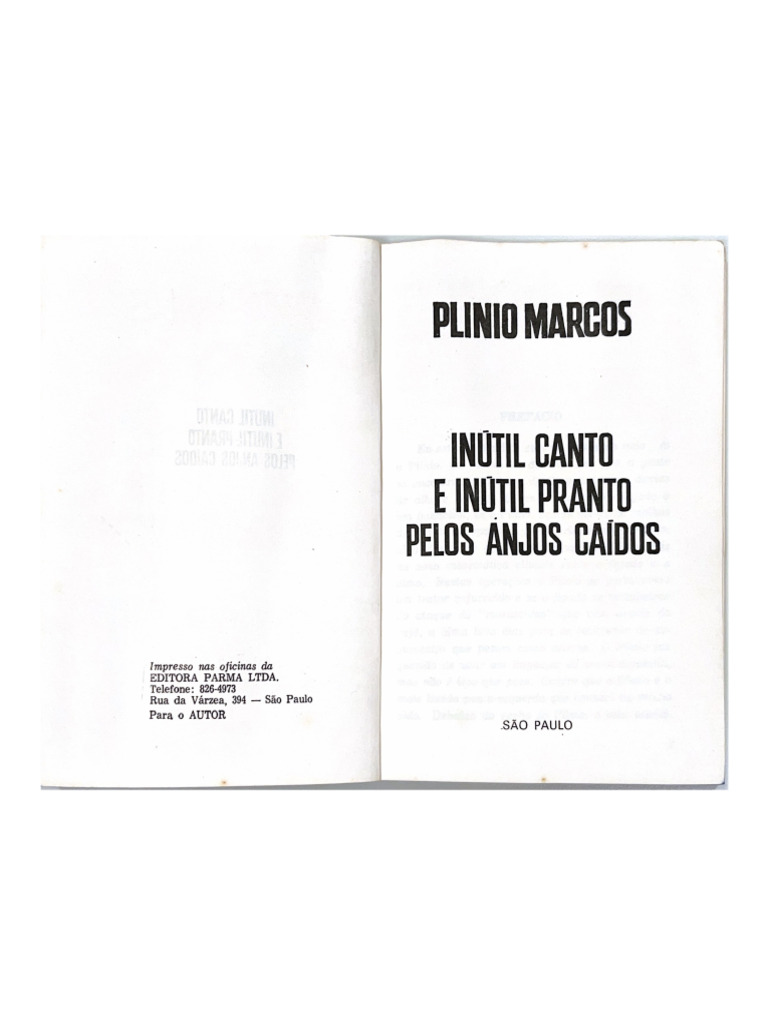 Inútil Canto Inútil Pranto Pelos Anjos Caídos | PDF