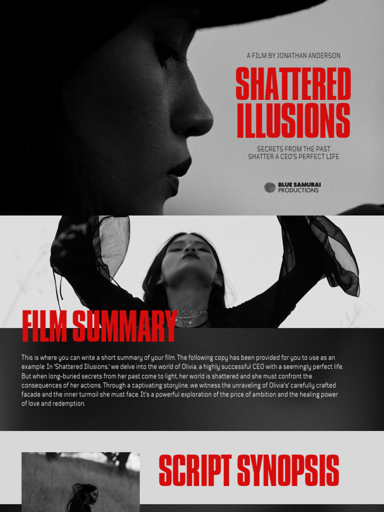 TV & Film Pitch Deck Presentation in Black and White Red Dark & Serious ...