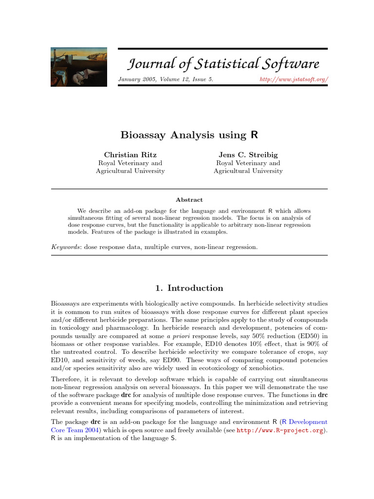Journal of Statistical Software: Bioassay Analysis Using R | PDF | P Value | Regression Analysis