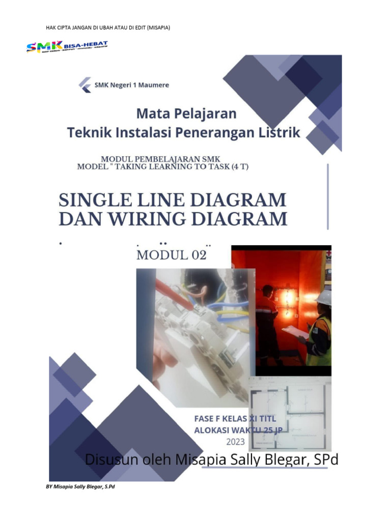 Modul Ajar Single Line Diagram & Wiring Diagram | PDF