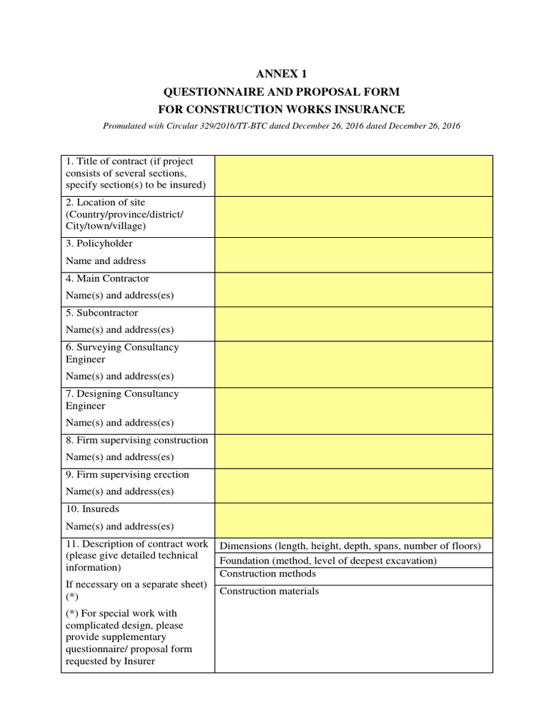 Appendix 1 TT329 - Proposal Forms CAR EAR | PDF | Flood | General ...