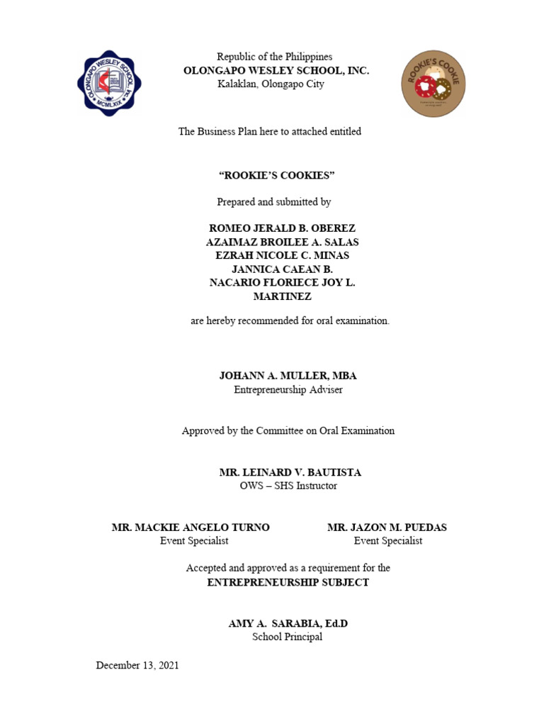 Rookies Cookies Businessplan 2 | PDF | Cakes | Chocolate