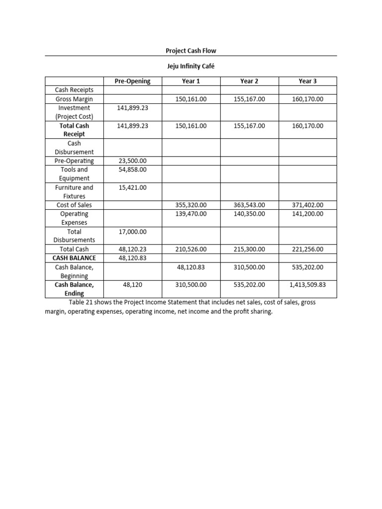 Project Cash Flow | PDF | Expense | Balance Sheet