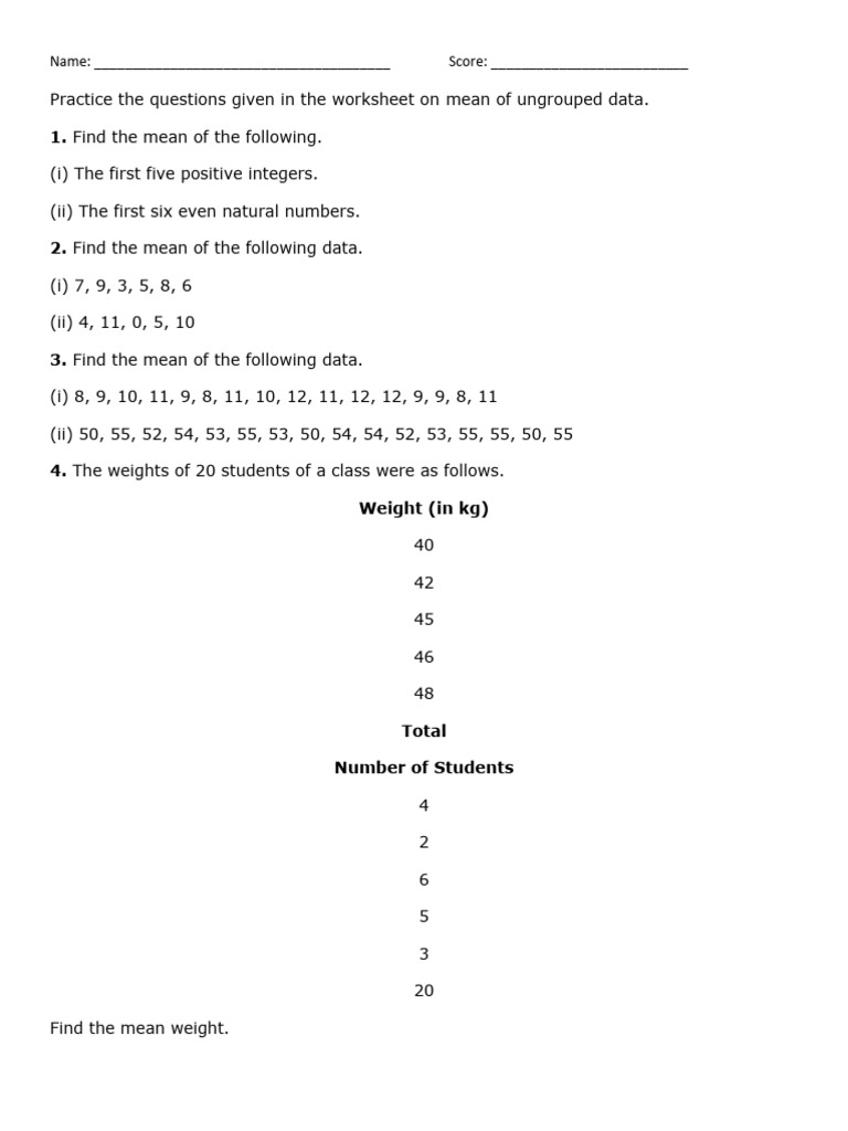 Assessment in Math 7 Ungrouped Data | PDF