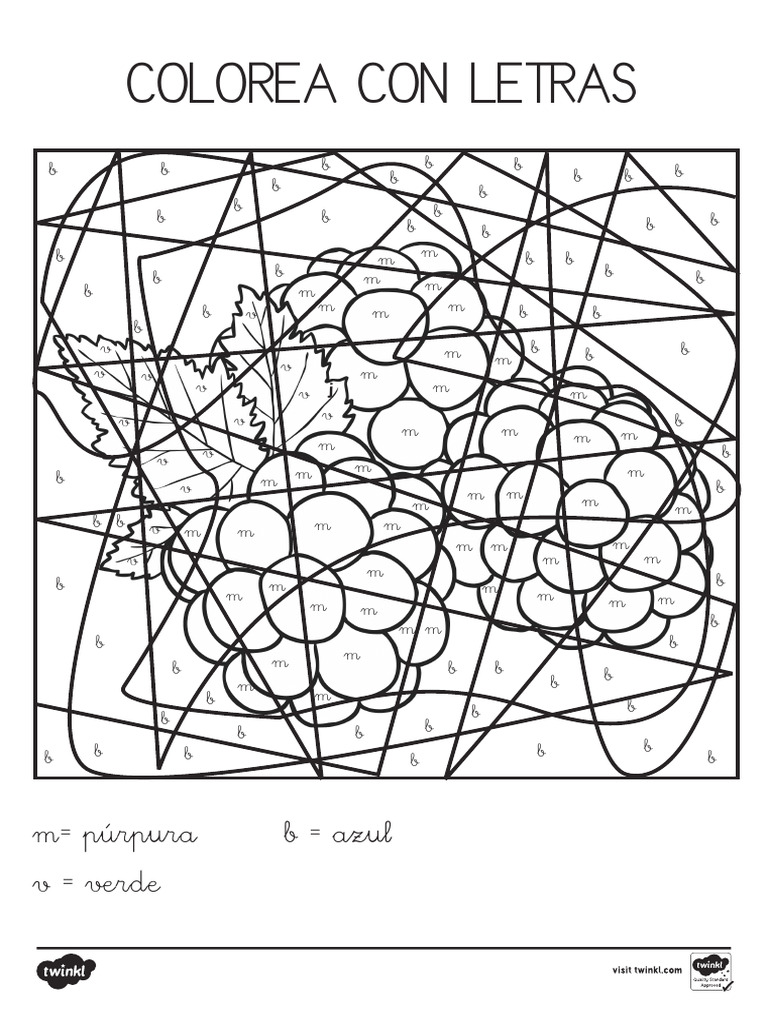 Es SL 2547473 Colorea Con Letras La Letra M Colour by Number Spanish ...