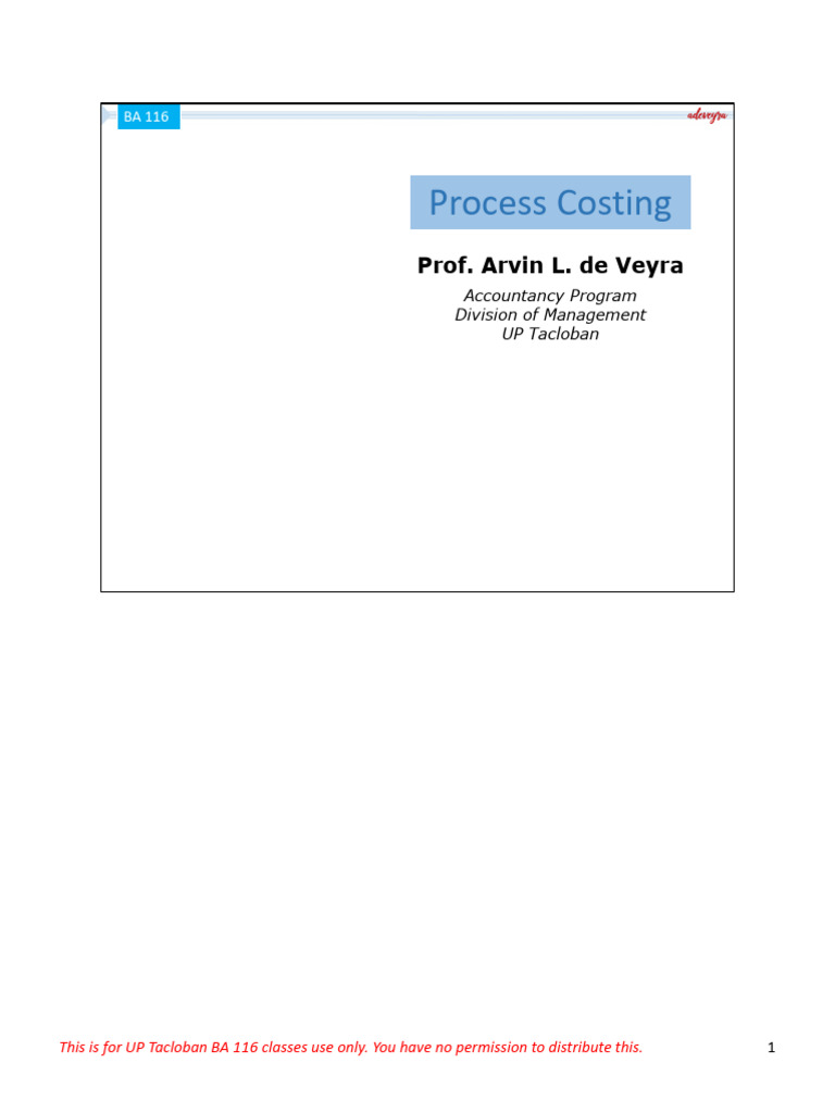 05 Process-Costing Notes | PDF