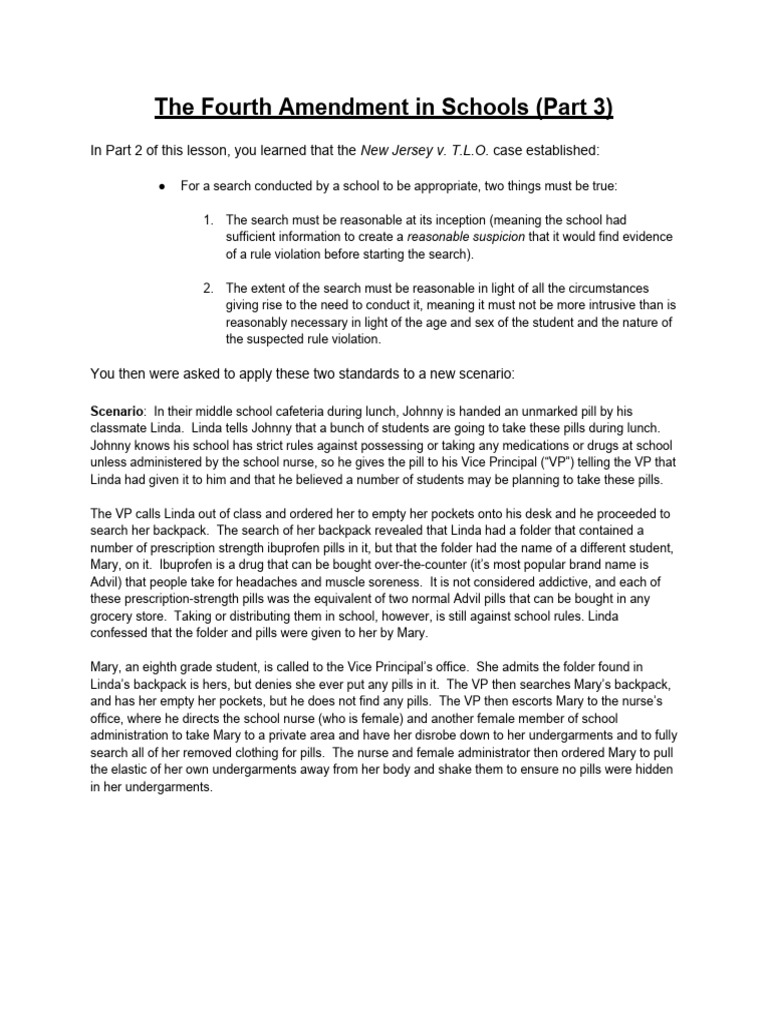 Copy of 4th Amendment in Schools Activity (Part 3) | PDF