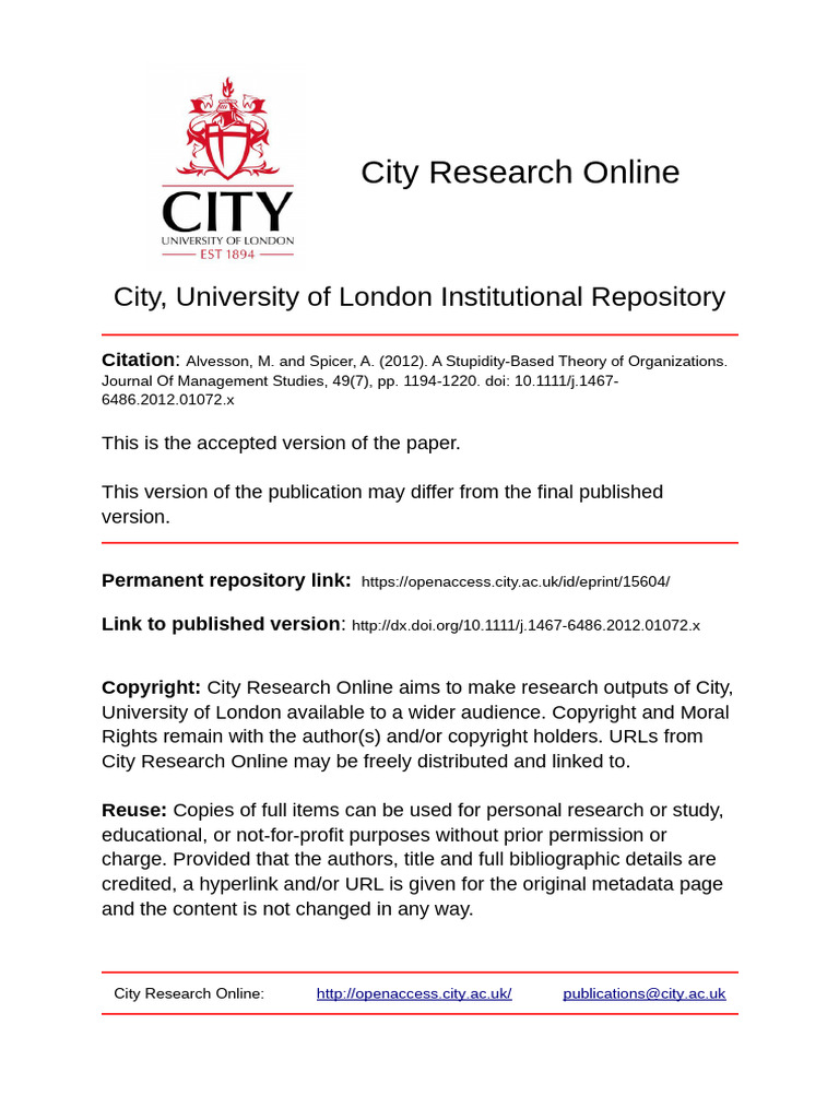 Stupidity Accepted Final | PDF | Rationality | Knowledge