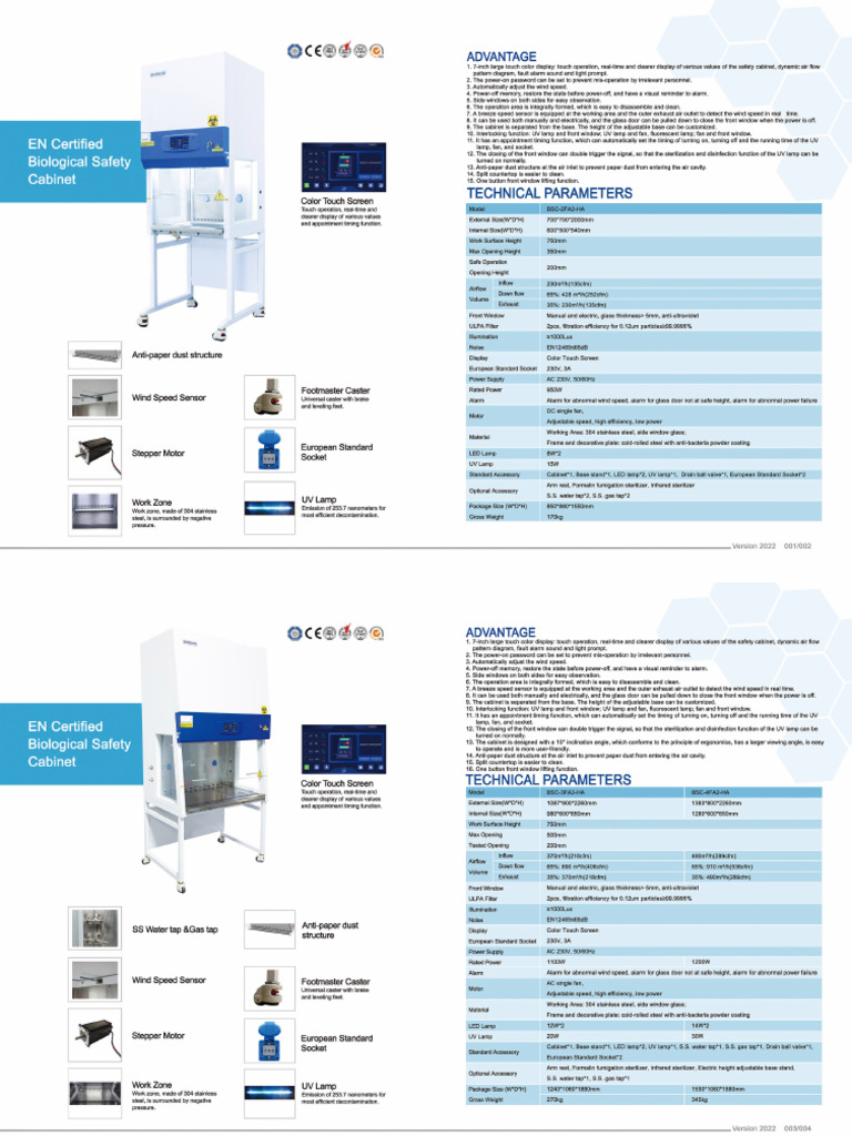 Class II A2 Biosafety Cabinet | PDF