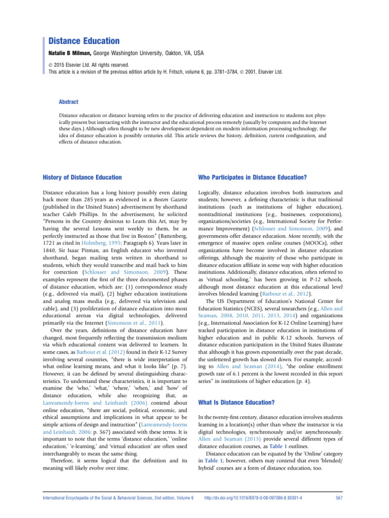Journal Article :distance Education | PDF | Distance Education ...