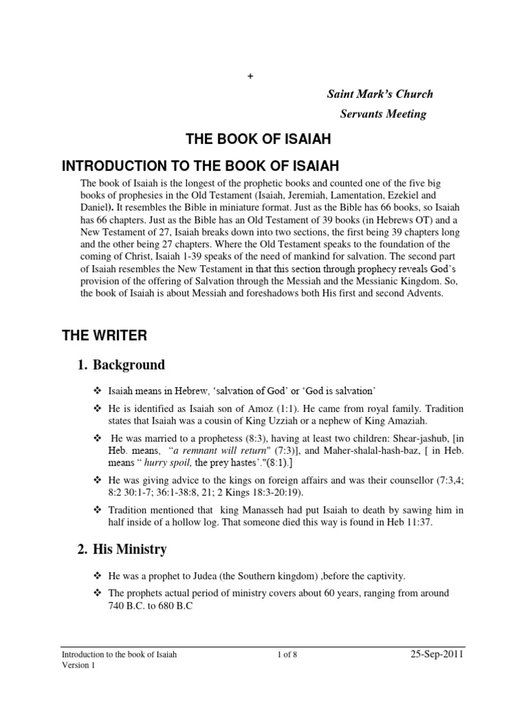 11OT3B The Book of Isaiah 1 | PDF
