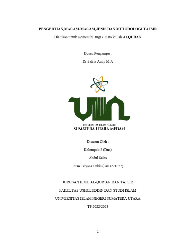 Pengertian Dan Macam-Macam Metodologi Tafsir | PDF Pengertian Dan Macam-Macam Metodologi Tafsir | PDF