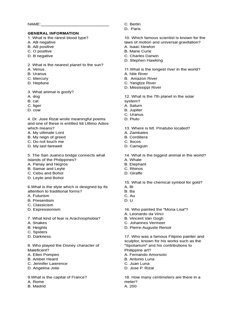 Iq Test | PDF | Area | Planets