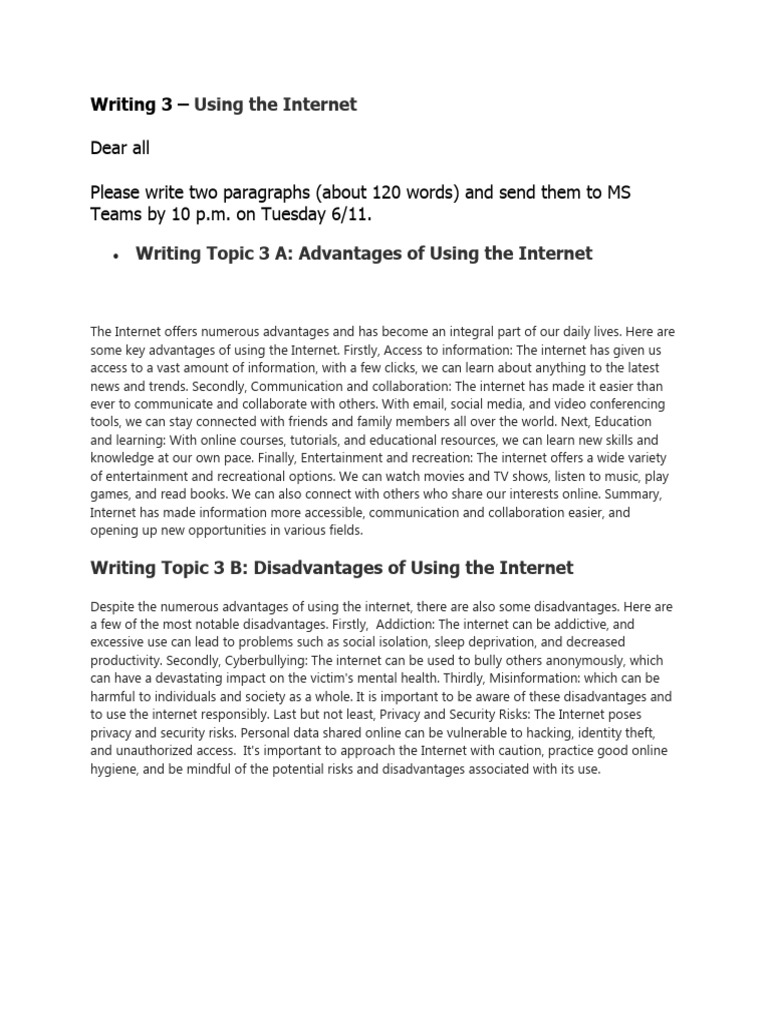 Writing 3 Using The Internet | PDF