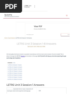 LETRS Unit 4 Session 1-8 Answers Quizzma | PDF | Fluency | Word