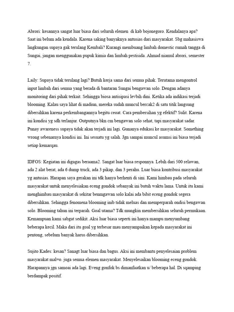 Transkrip Eceng Gondok | PDF