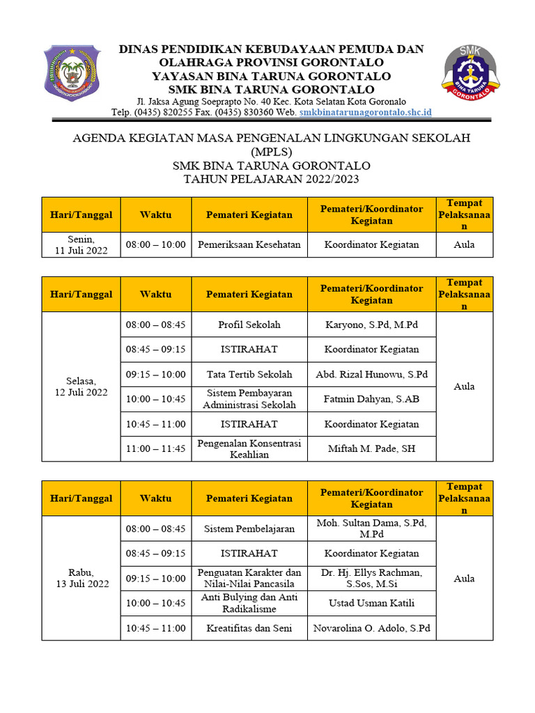 Jadwal MPLS | PDF