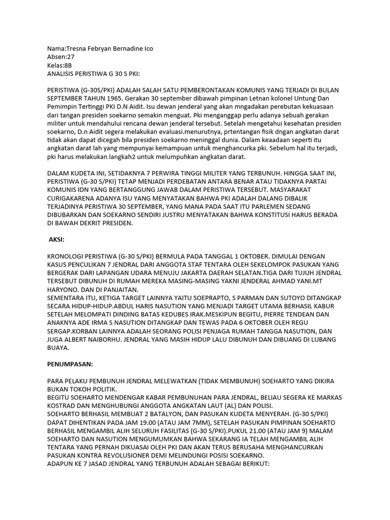Analisis Peristiwa G30S PKI 1965 | PDF