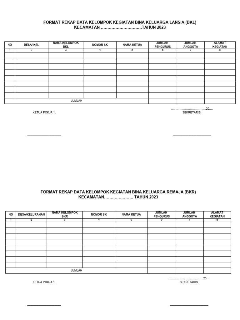 Rekap Data Kegiatan PKK 2023 | PDF
