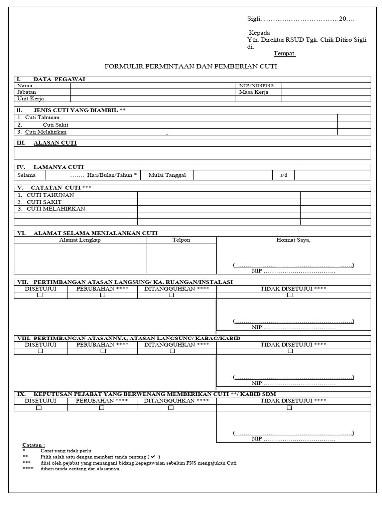 Formulir-Cuti P3K | PDF