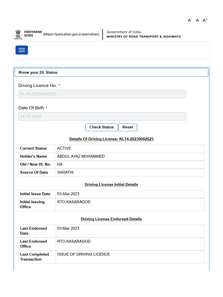 DL STATUS | PDF | Driver's License | Information