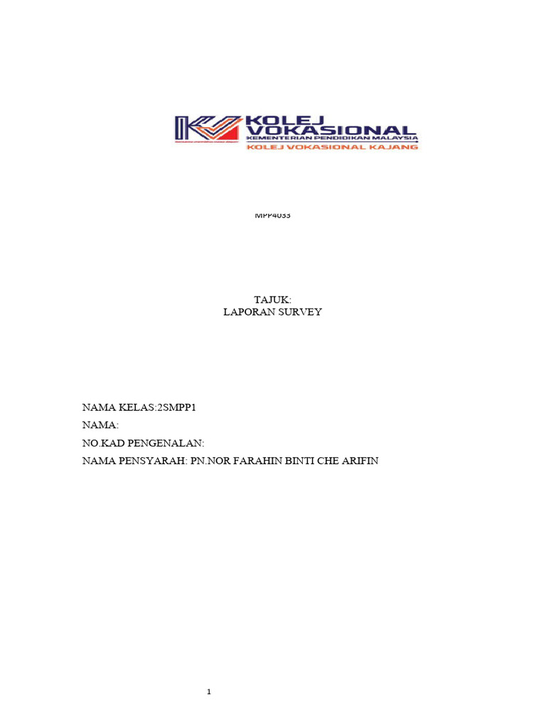 Survey PB Amali 2 Laporan | PDF