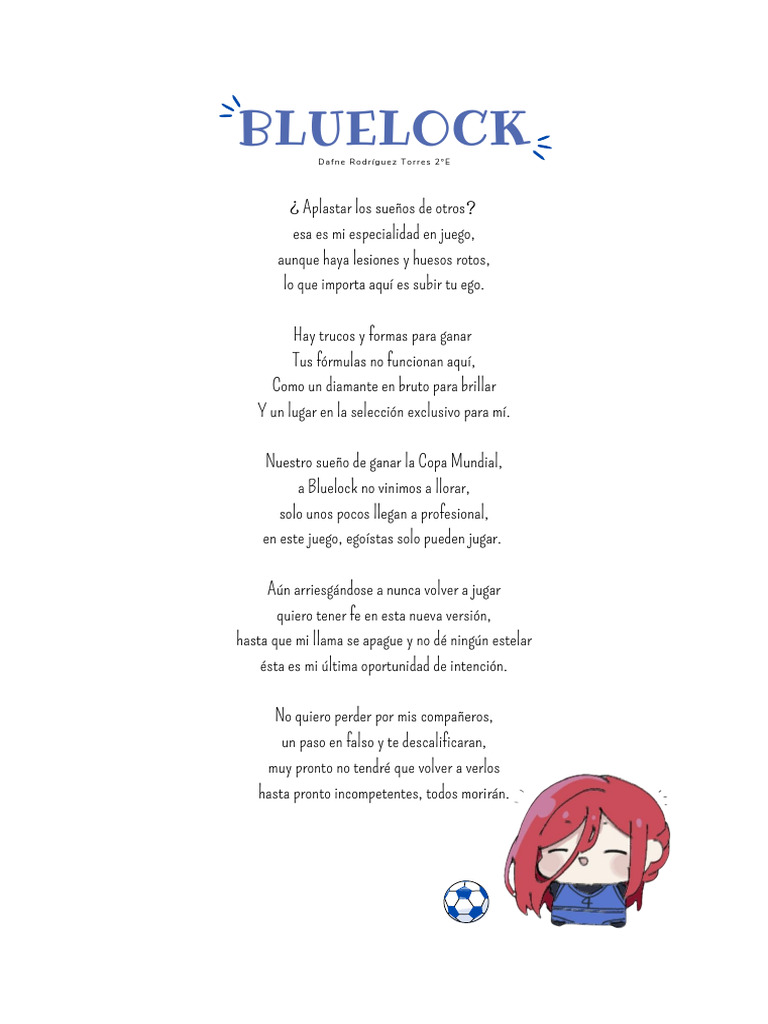 Poema Blue Lock | PDF