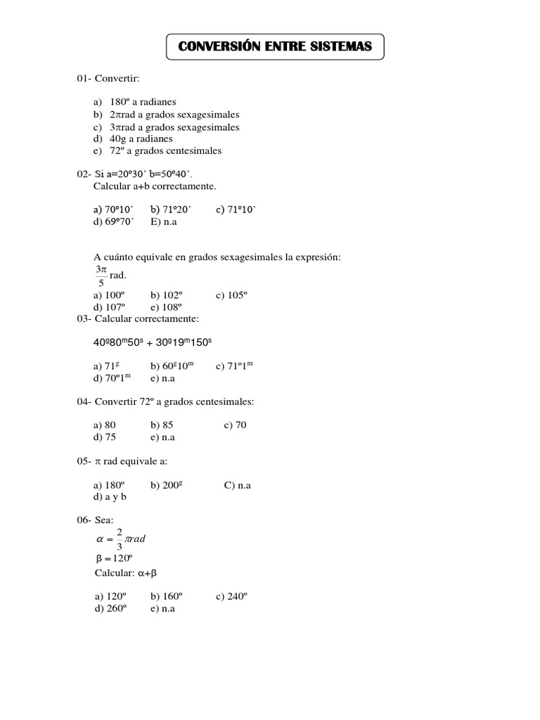 Conversion Sistemas Trigo | PDF