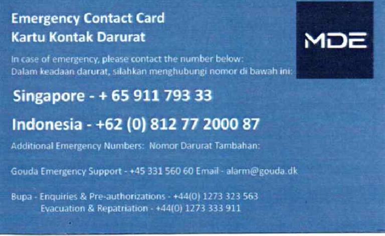 Mde - Emergency Card | PDF