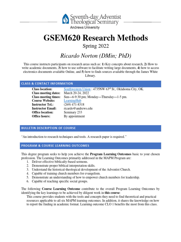 GSEM620 Spring 2022 SWU | Download Free PDF | Academic Integrity ...