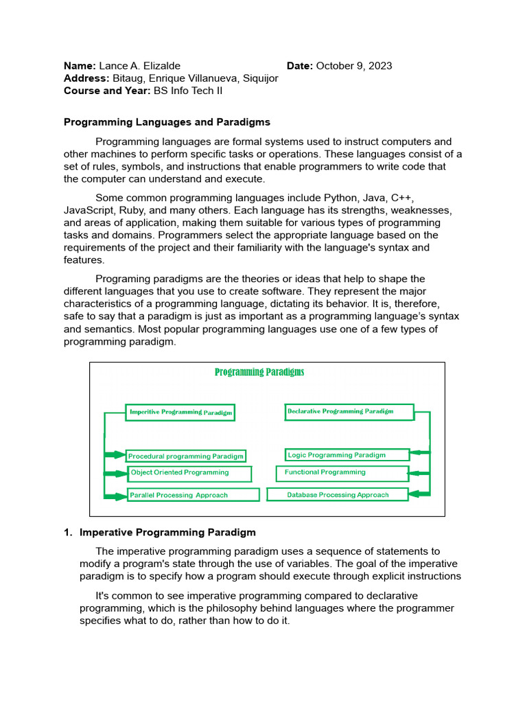 Programming Languages and Paradigms | PDF | Central Processing Unit ... Programming Languages and Paradigms | PDF | Central Processing Unit ...