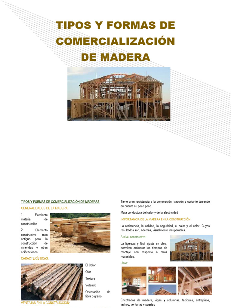 Tipos y Formas de Comercialización de Madera | PDF | Madera | Viga ...