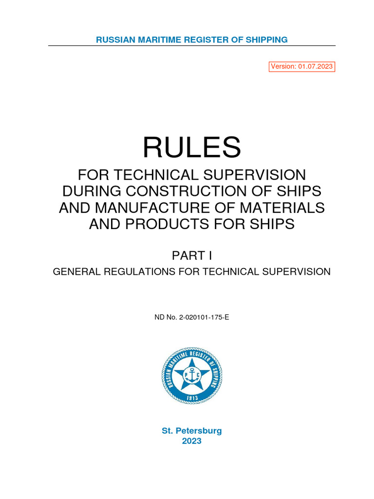 Ship Construction Supervision Rules | PDF | Safety | Fibre Reinforced Plastic