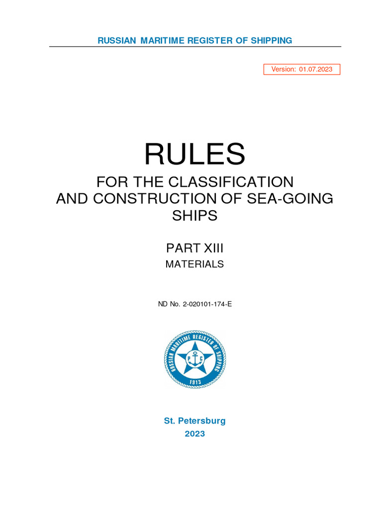 Rules For The Classification and Construction of Sea-Going Ships Part ...