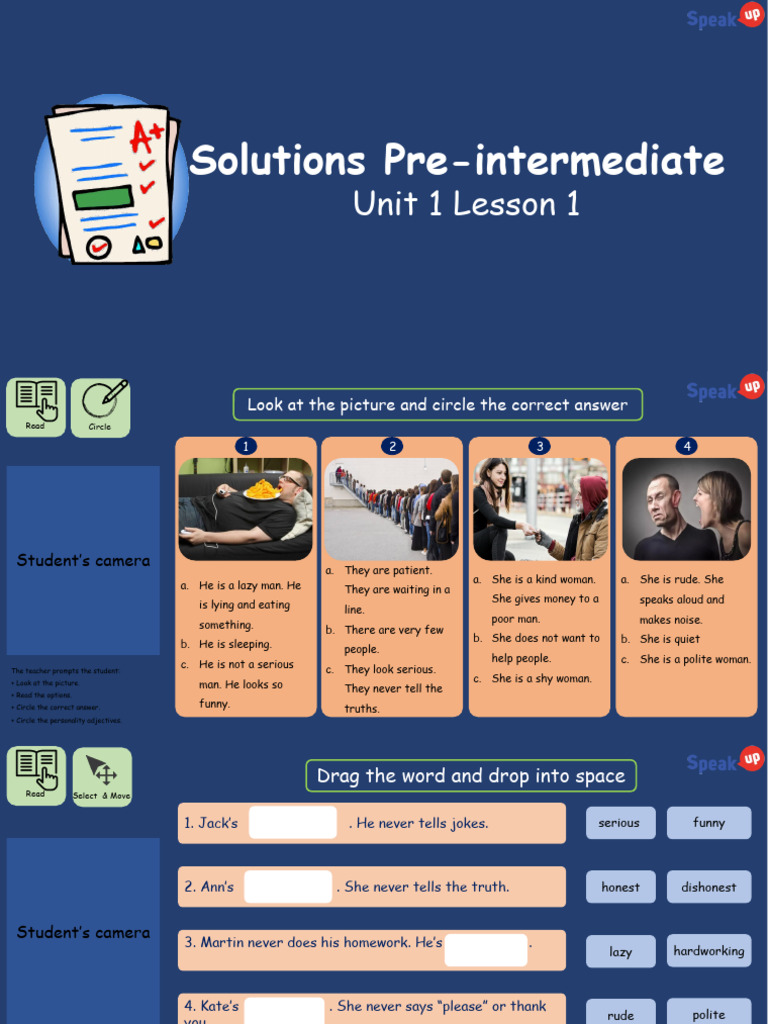 Solutions - Pre-Intermediate Unit 1 Lesson 1 | Download Free PDF ... Solutions - Pre-Intermediate Unit 1 Lesson 1 | Download Free PDF ...