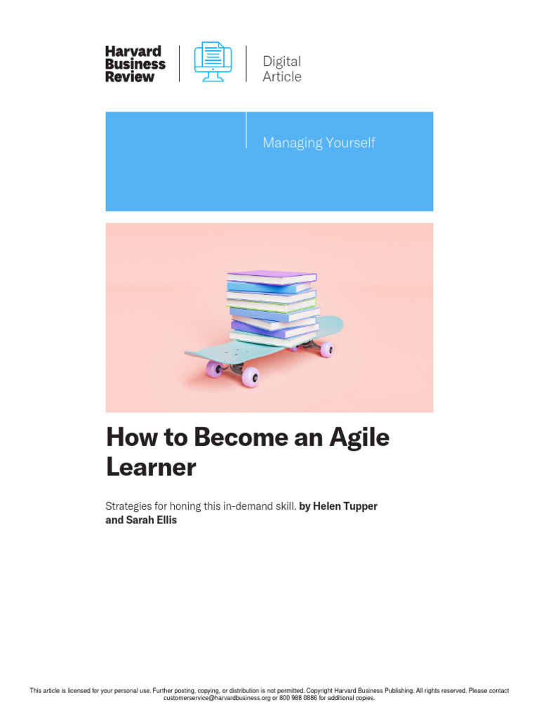 2023 - 11 - How To Become An Agile Learner | PDF | Learning | Self ...
