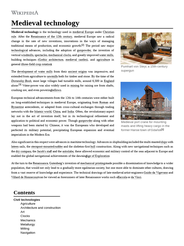 06 Medieval - Technology | PDF