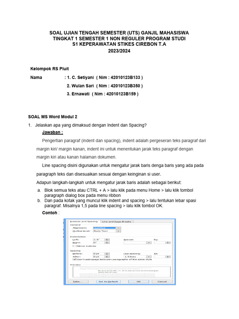Soal UTS MS Word untuk Pemula | PDF | Karier & Perkembangan | Seni ...