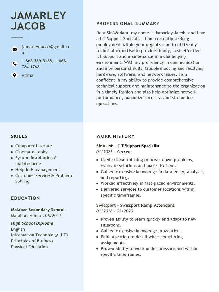 Jamarley Jacob Resume 2.0 | PDF