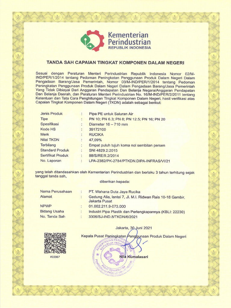 Certificate TKDN | PDF