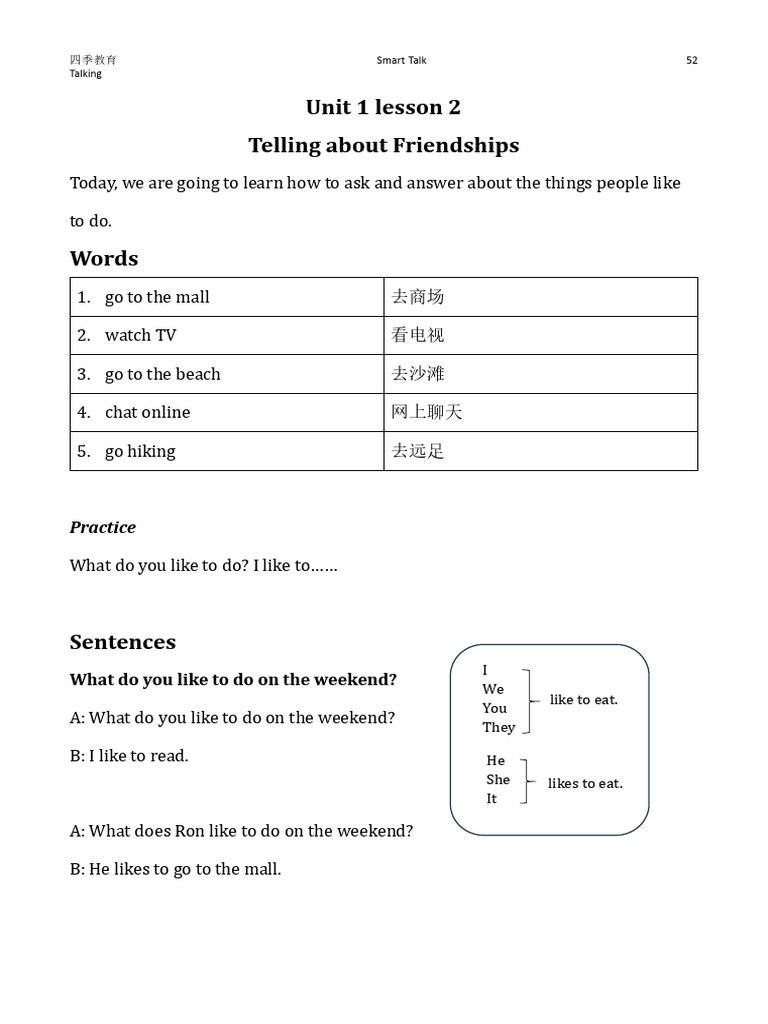 SBS 2-Unit 1 Lesson2 | PDF
