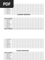 Daily Sweepers Log Sheet | PDF