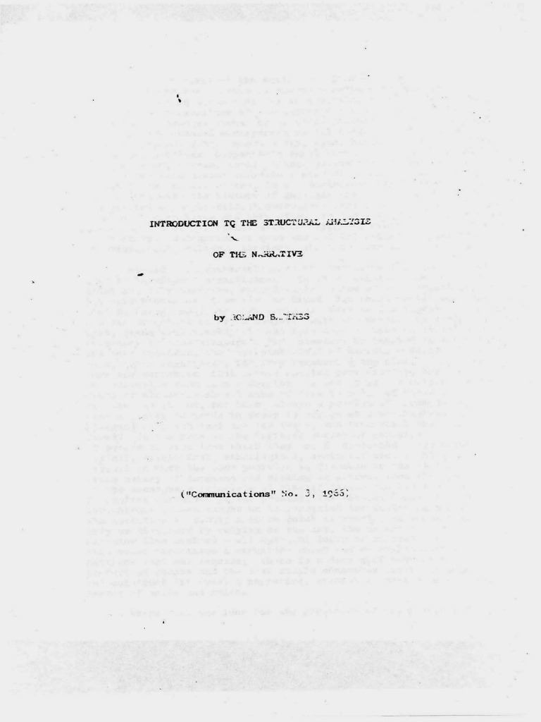 Structural Analysis of Narrative Forms | PDF | The Arts